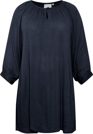 Kaffe Curve Tunika KCami Damen Tunika 3/4 Arm Casual Rundhals Shirt Große Großen 44, Midnight Marine