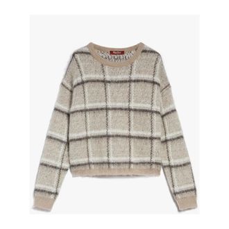 Max Mara Jacquard Mohair Mischung Pullover - - Knitwear - Damen - Grau - L