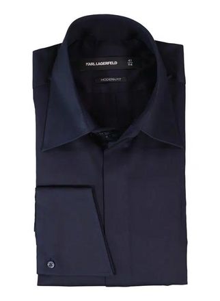 Karl Lagerfeld Herren Hemden blau Baumwolle
