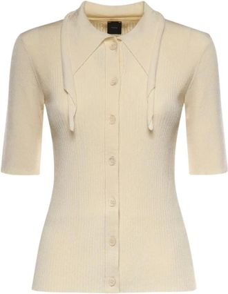 Pinko Pinko, Femme, Blouses et Chemises, Beige, Taille: 40 FR Coperto Polo