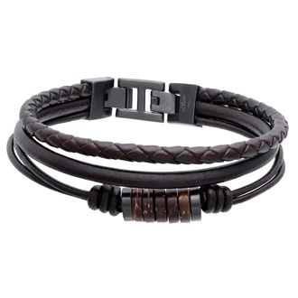 s.Oliver Herren Bracelet - Armband aus Echtleder - IP Braun - Lederband verstellbar bis 22 cm - wasserfest & hautfreundlich
