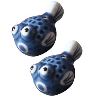 BESTONZON St&auml;bchen Halter Keramik Japanischer Stil Kugelfisch Form Essst&auml;bchen Ablagen St&auml;bchen Kissen St&auml;bchenb&auml;nke Essst&auml;bchen Rest L&ouml;ffelablage f&uuml;r Restauran