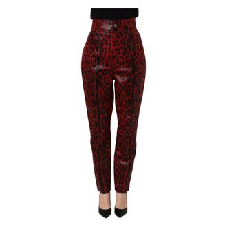 Dolce & Gabbana Jeans Trouser Coton L&eacute;opard 5 Poches - Femme - Pantalons - Rouge - Taille: 34 FR