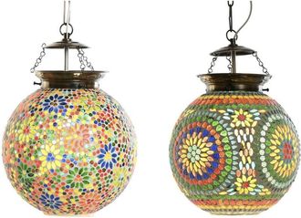 DKD Home Decor Dkd Home Decor - Plafonnier Verre Métal 25X25X30 Mosa Que