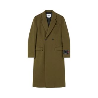 Msgm Zweireihiger Mantel mit G&uuml;rtel - - Coats - Damen - Gr&uuml;n - M