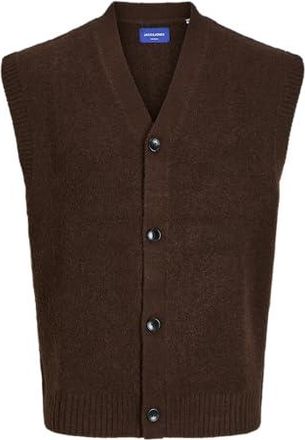 Jack & Jones Jorollie Knit Cardigan Vest Styd Aw24, Chocolate Lab, M Homme