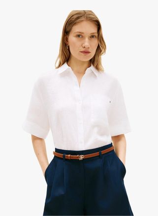Tommy Hilfiger Chemise courte &agrave; logo en lin