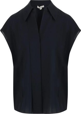 Vince Femme, Blouses et Chemises, Noir, Taille: 38 FR Blouse en Soie Stretch