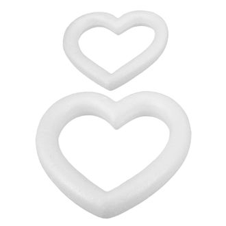 Cabilock Anneome Herzf&ouml;rmige Schaumstoffkr&auml;nze 2 St&uuml;ck Wei&szlig; 30cm f&uuml;r Selbstgemacht Bastelprojekte Hochzeits und Valentinstagsdekorationen mit Perlen und Blumen