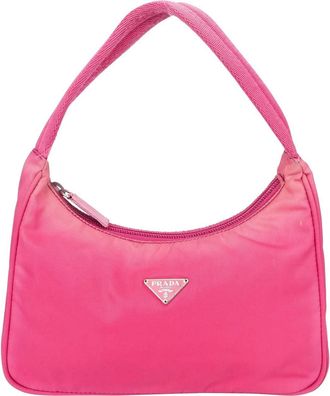 Prada Crossbody Bags - Prada Pink Nylon Triangle Vintage Re-Editon Handba - Gr. unisize - in Gold - für Damen