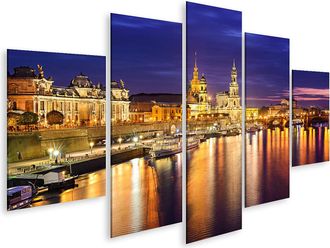 Islandburner Bild auf Leinwand Dresden Deutschland Stadtsilhouette An Der Elbe Bilder Wandbilder Poster