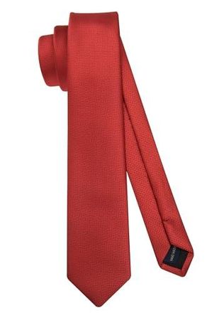 Hisdern Cravate Rouge Homme 6CM Slim Cravate Fine en Soie Couleur Unie Mariage Plusieurs Couleurs Disponibles avec Bo&icirc;te