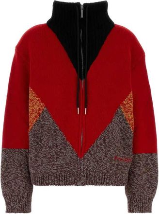 Marni Veste en laine et cachemire rouge avec M D&eacute;tail