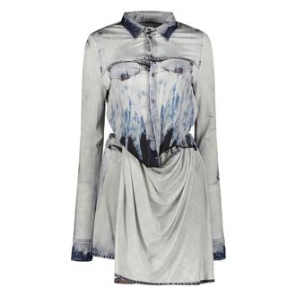 Diesel Zweiteiliges Kleid im Denim-Look mit Rock - - Dresses - Damen - Blau - M