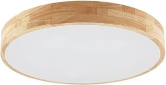 Lindby Lindby - Plafonnier &agrave; intensit&eacute; variable Tanju en bois pour salon & salle &agrave; manger