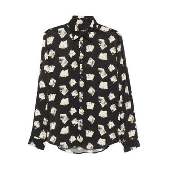 Patrizia Pepe Bedrucktes Viskosehemd - - Shirts - Herren - Schwarzk - 2XL