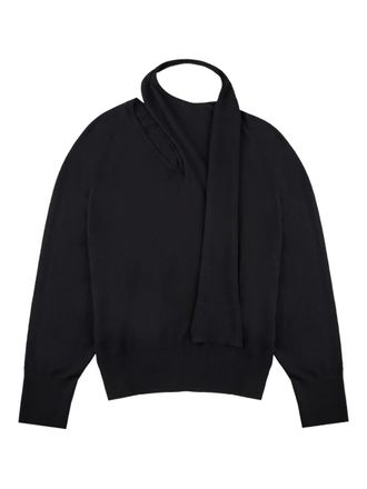 Zanone pull à détail de foulard - Bleu