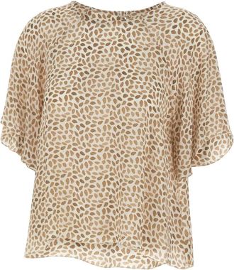 Kaos Kaos, Femme, Blouses et Chemises, Beige, Taille: 38 FR Blouse &Eacute;vas&eacute;e