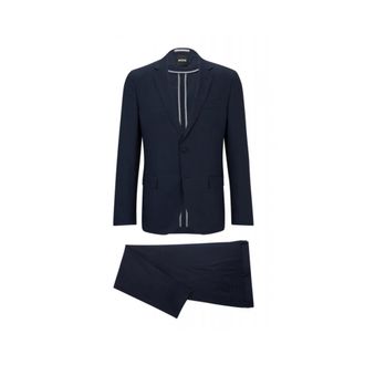 HUGO BOSS Anzug mit Mikromuster in Stretch-Stoff - - Suits - Herren - Blau - XL