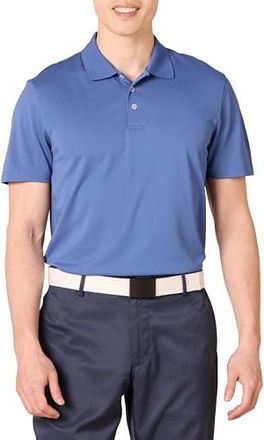 Amazon Essentials Polo de Golf pour Homme, Manches Courtes, Dri Fit, Coupe ajustée, séchage Rapide, Bleu Délavé, Taille M