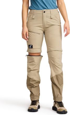 RevolutionRace RVRC GP Pro Stretch Zip-Off Pants für Damen, Wandelbare Wanderhosen für Outdoor-Aktivitäten, Aluminium/Brindle, XL