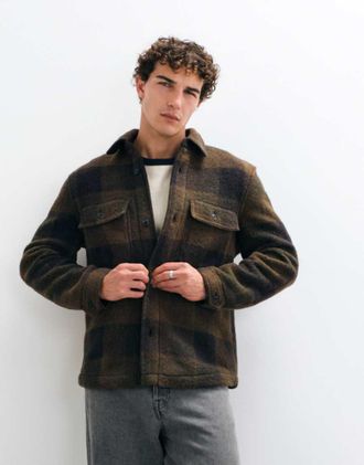 Mango Hemdjacke in braunem Karo