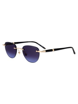 Montblanc MB0412S Injected Round Sunglasses - Gold
