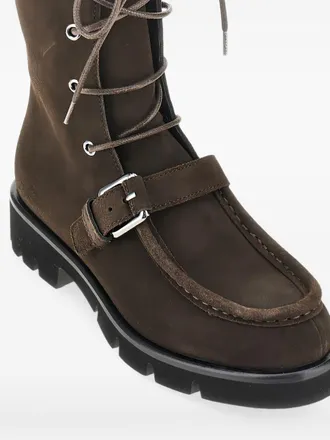 Emporio Armani Lace-Up Suede Boots - Brown