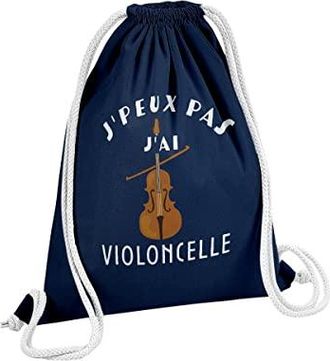 Fabulous Sac de Gym en Coton Bleu JPeux Pas Jai Violoncelle Orchestre Musique Classique 12 Litres