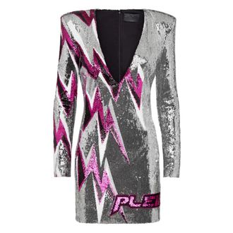 Philipp Plein Short Dress Thunder - - Dresses - Damen - Grau - L