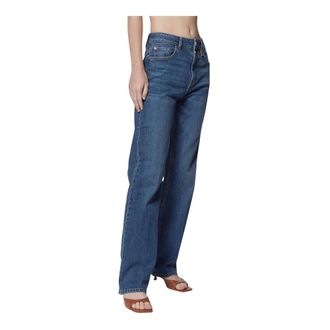John Richmond Gerade geschnittene mittelblaue High-Waist-Jeans - - Jeans - Damen - Blau - W25