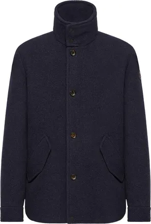 Moncler Moncler Panyol Short Wool Down Jacket, Men, Blue, Size: 0
