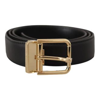 Dolce & Gabbana &Eacute;l&eacute;gante ceinture noire en cuir avec boucle en m&eacute;tal - Femme - Accessoires - Noir - Taille: ONE Size