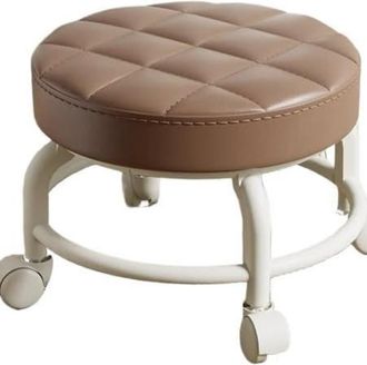 Generic Niedriger Rollhocker 360&deg; Drehbar, Sattelhocker Stuhl, Pedik&uuml;re Hocker Mit Rollen, Ergonomischer Rollsitz Aus PU-Leder, Robuster Hocker F&uuml;r Friseure, 