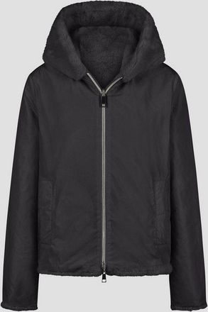 Barbara Lebek Wendejacke kuschelige Damenjacke mit Fellimitat / glattem Oberstoff
