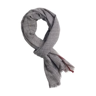 Bexley Echarpes Laine - Echarpes homme carreaux gris et rouge