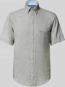 Fynch-Hatton Regular Fit Freizeithemd aus Leinen-Baumwoll-Mix