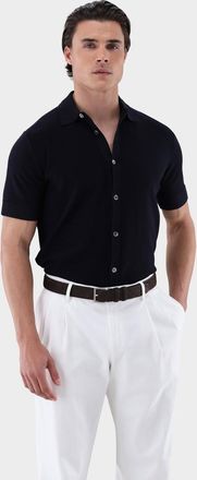 van Laack Strickhemd mit kurzarm aus Air Cotton