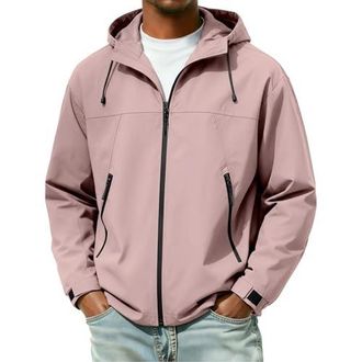 Generic Veste dext&eacute;rieur imperm&eacute;able pour homme - Veste de pluie avec capuche - Veste softshell l&eacute;g&egrave;re - Grande taille - Veste de randonn&eacute;e - Veste dext&eacute;rieur