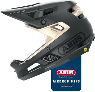 ABUS Fullface-Helm AirDrop MIPS - MTB: Downhill, Freeride und Enduro - Mountainbike-Helm mit optimierter Belüftung und Ambient Sound Channel - für Erwachse