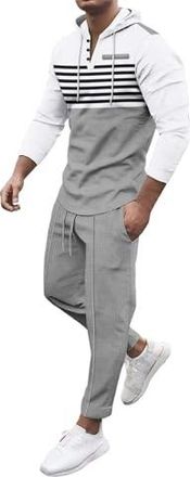 Generic Ensemble de surv&ecirc;tement complet pour homme - Sweat &agrave; capuche athl&eacute;tique - Coupe d&eacute;contract&eacute;e - Pull &agrave; manches longues - Ensemble de surv&ecirc;tement &agrave; capu