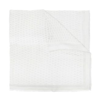 Emporio Armani Femme, Accessoires, Gris, Taille: ONE Size &Eacute;charpe &agrave; Franges Monogramme Grise