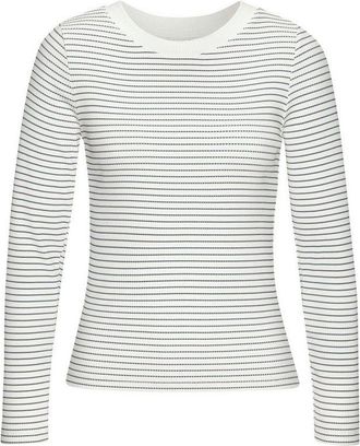 Lascana Langarmshirt aus Rippware, Streifenshirt