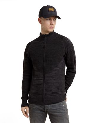 G-Star G-Star Herren 3D Biker Zip Through Knitted Pullover, Mehrfarben (dk Black/Asfalt D25070-C259-7242), XL
