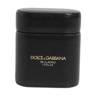 Dolce & Gabbana Calf Leather Logo Print Flip Holder AirPods Case - Femme - Accessoires - Noir - Taille: ONE Size
