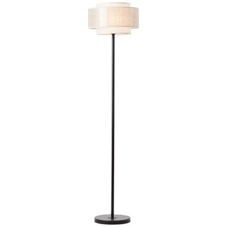 Brilliant Lampe, Odar Standleuchte 1flg schwarz/beige, 1x A60, E27, 42W, Mit Fu&szlig;schalter