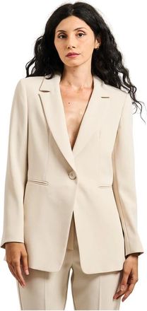 iBlues Femme, Vestes, Beige, Taille: 36 FR Veste de Costume Ivoire avec Col Revers