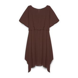 Fiorella Rubino Kleid aus Georgette mit asymmetrischem Saum - - Dresses - Damen - Braun - XL