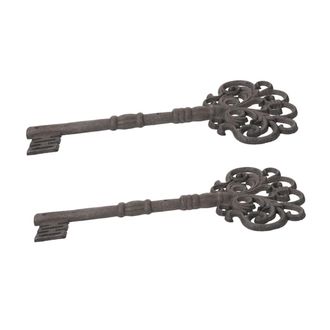 FOMIYES Vintage Gusseisen Wanddekor 2 St&uuml;ck Rustikale Antike Schl&uuml;ssel Deko f&uuml;r Zuhause Hochzeit und Party