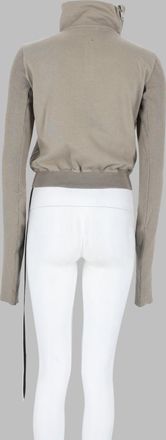 Rick Owens Womens Sweatshirt Mountain Asymmetric Zip Grey Cotton Sweatshirts Sweater